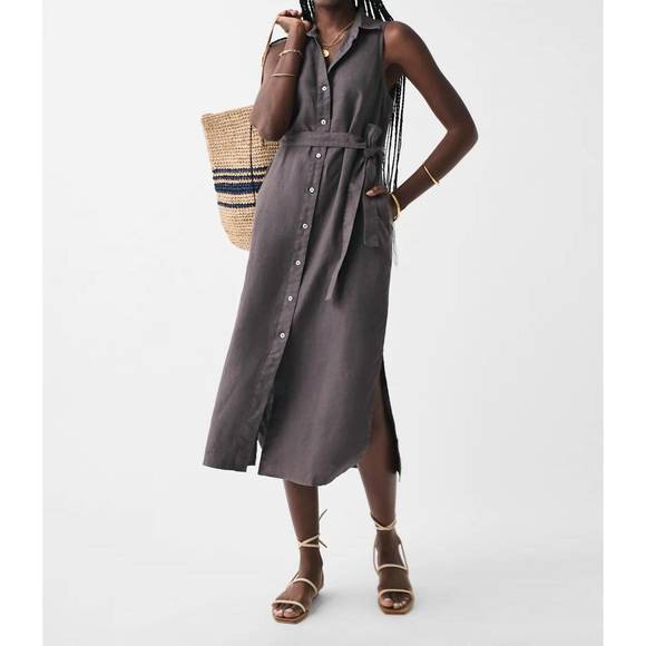 Faherty | Dresses | New Faherty Linen Laguna Sleeveless Shirt Dress In ...